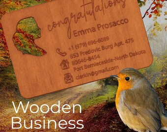 Wooden QR Code Business Cards - Etsy
