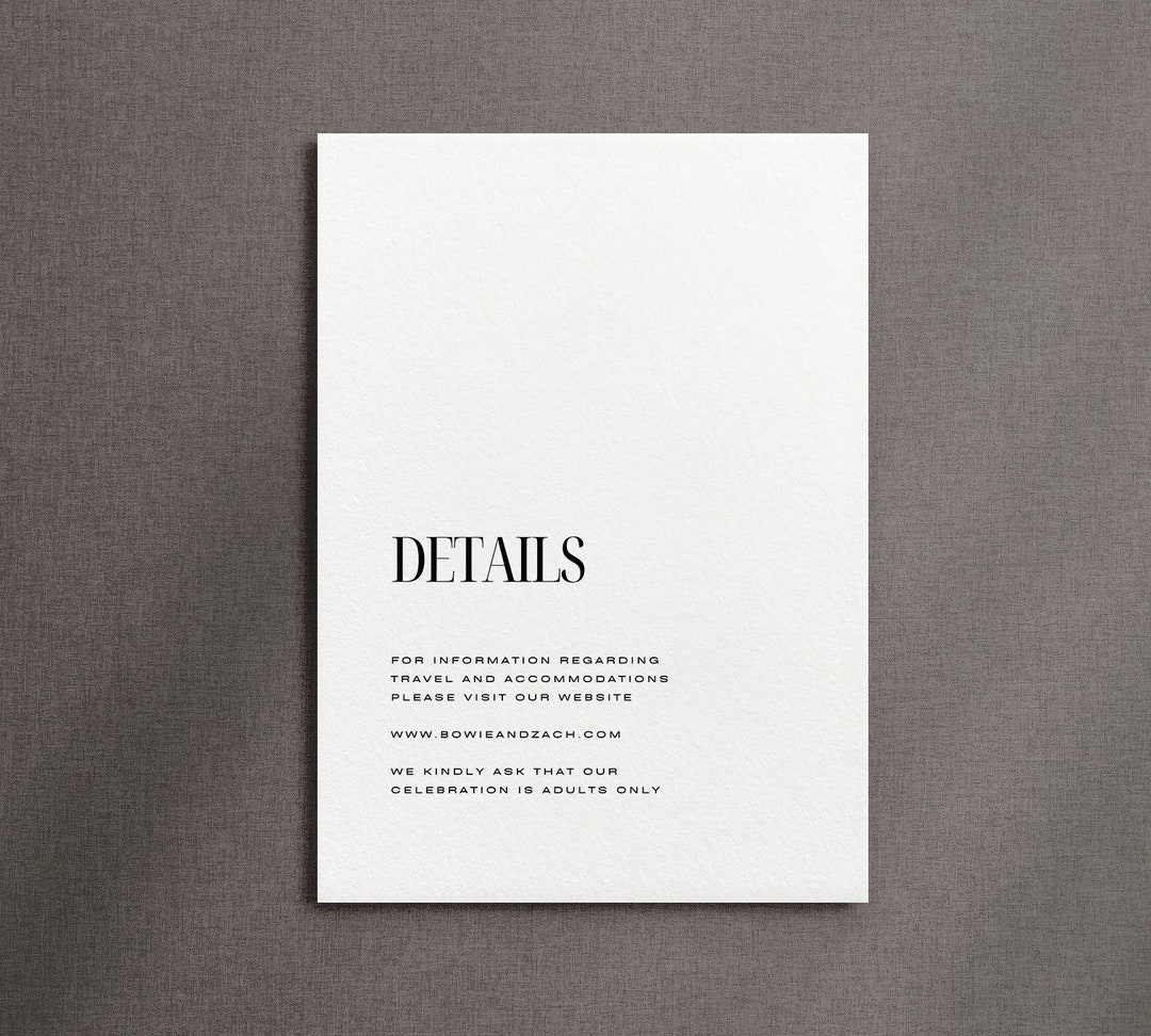 Insert Card Template, Minimal Modern Detail Card, Simple Elegant ...