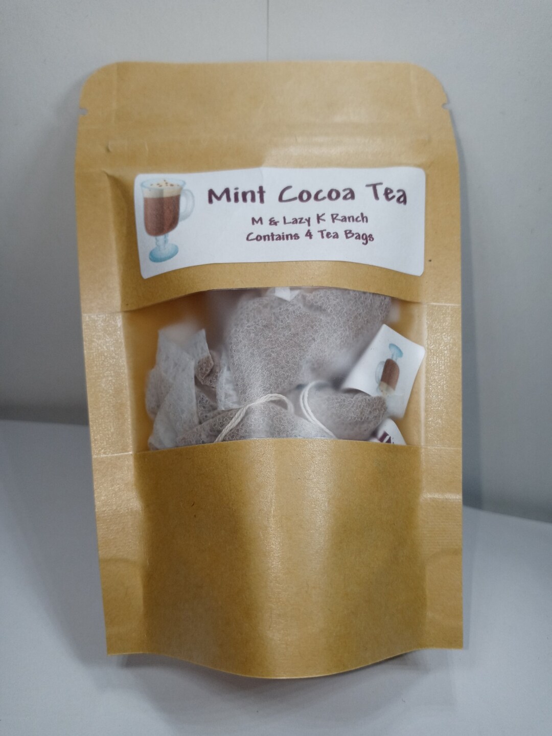 Mint Coco Herbal Tea 4 Hand Packed Tea Bags...tastes Like a Peppermint ...