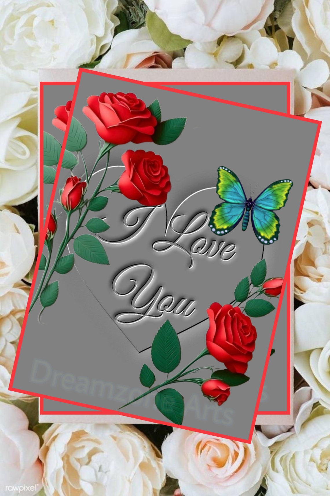 Printable Card Template I Love You Template Card Digital Png Image High ...