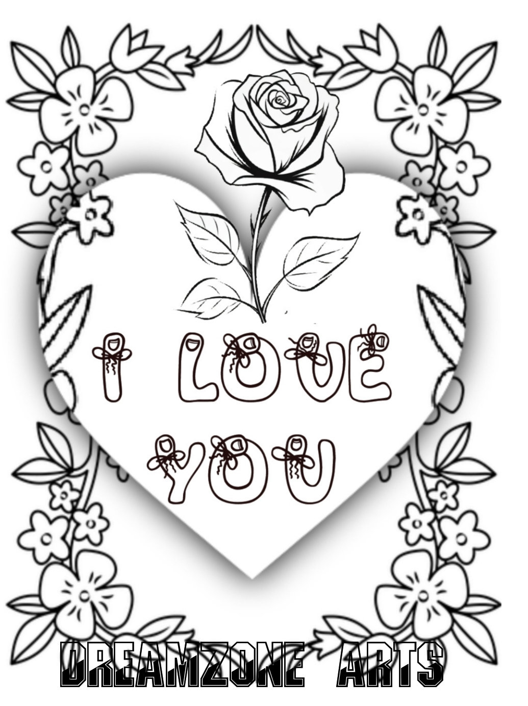 Love Colouring Pages | Its Total Four Beautiful Love Colouring Pages ...