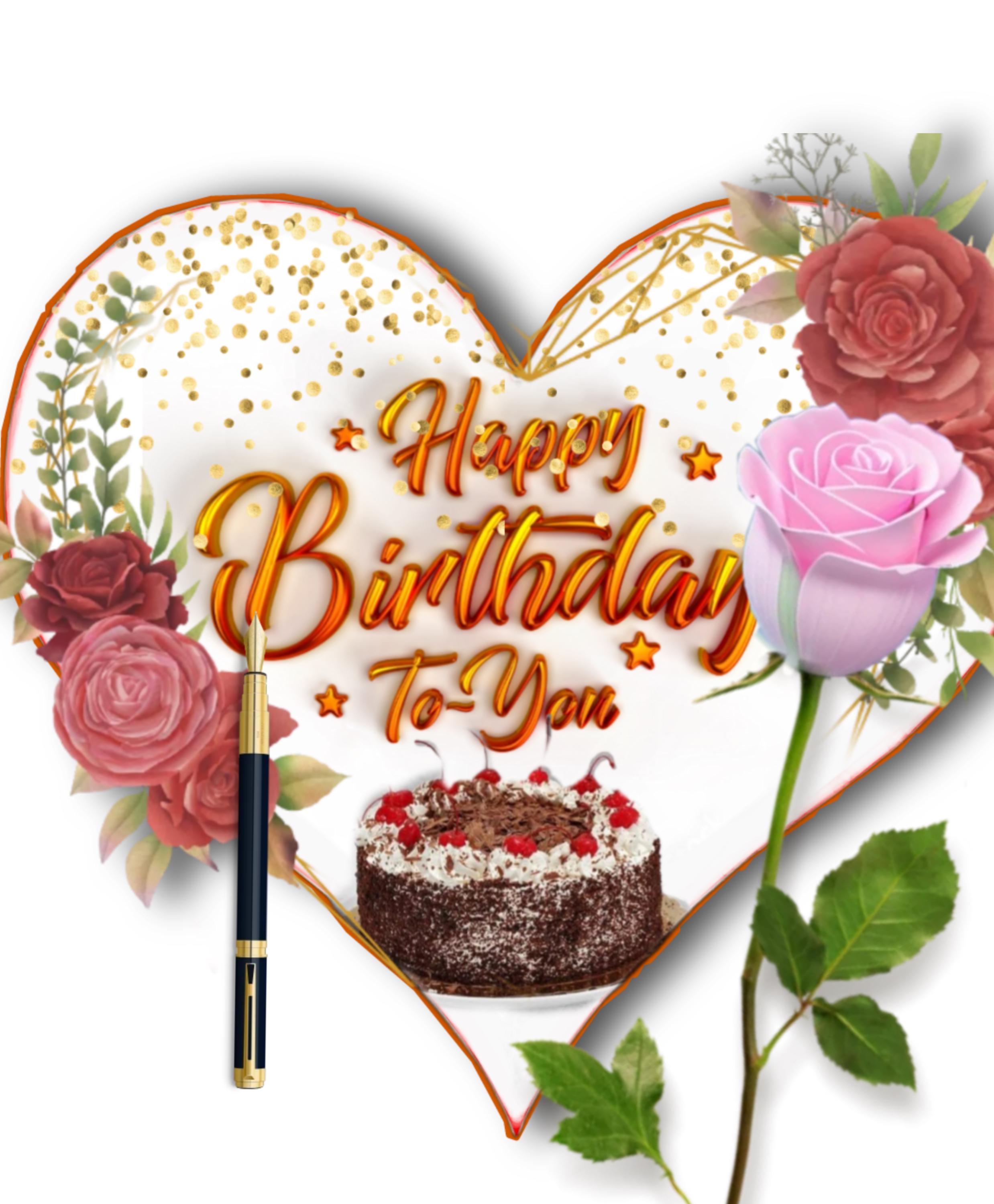 Birthday Printable Card | Heart Design Birthday Wishes Card 300 Dpi ...