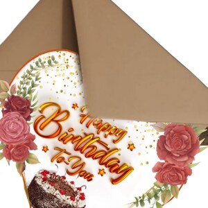 Birthday Printable Card | Heart Design Birthday Wishes Card 300 Dpi ...