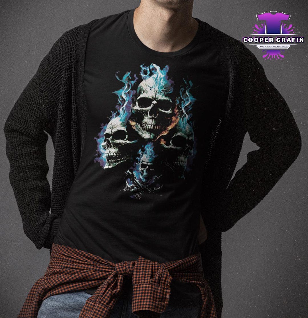 Smoking Skull Shirt, Dark Aesthetic Shirt, Skull Shirt, Cranium Shirt ...