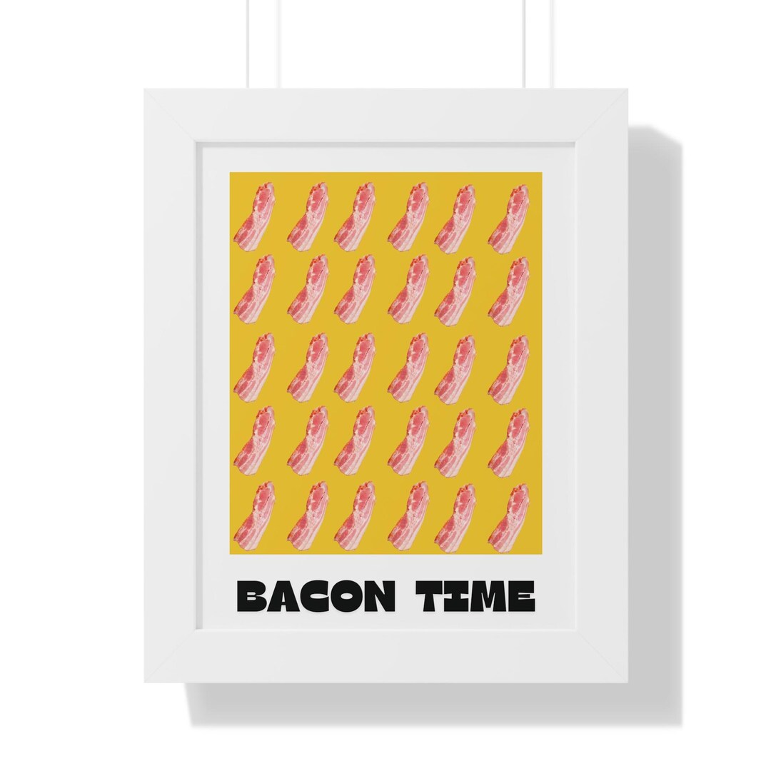 Bacon-themed Wall Art Print for Kitchen or Dining Decor, Fun Food Lover ...