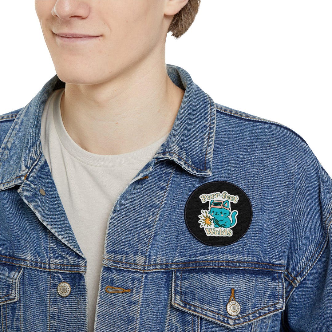 Purr-fect Welds Iron on Patch Cute Welding Cat Patch for Jacket ...