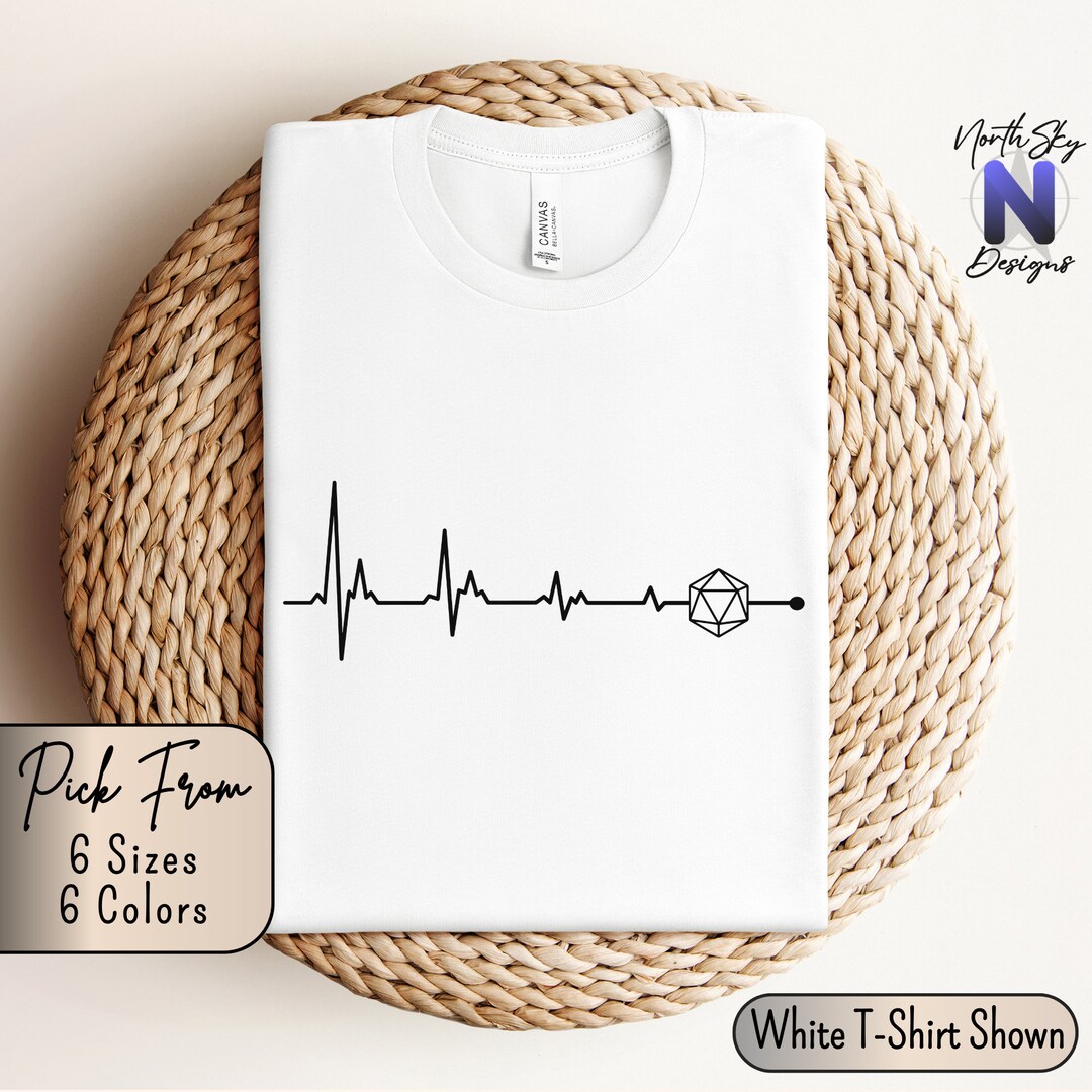 D20 Heart Beat, Dice, Dnd, D20, Gaming, Rpg, D and D, Cool Gift 80s ...