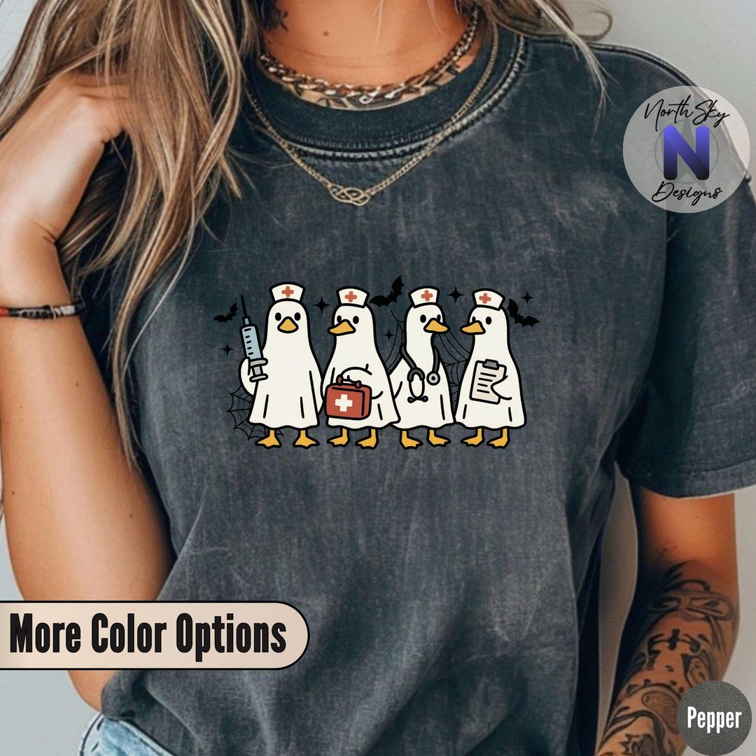 Halloween Nurse Ghosts Shirt, Funny Nurse Tee, RN Top, ER Nurse, Silly ...