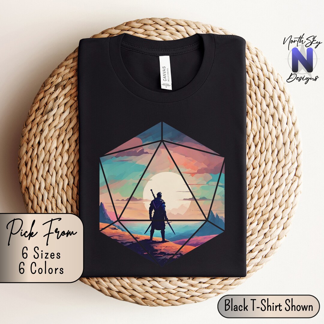A D20 Scene Shirt, Nerd Culture D&D Shirt, Critical Hit D20, RPG Gift, Fantasy Art T-shirt ...