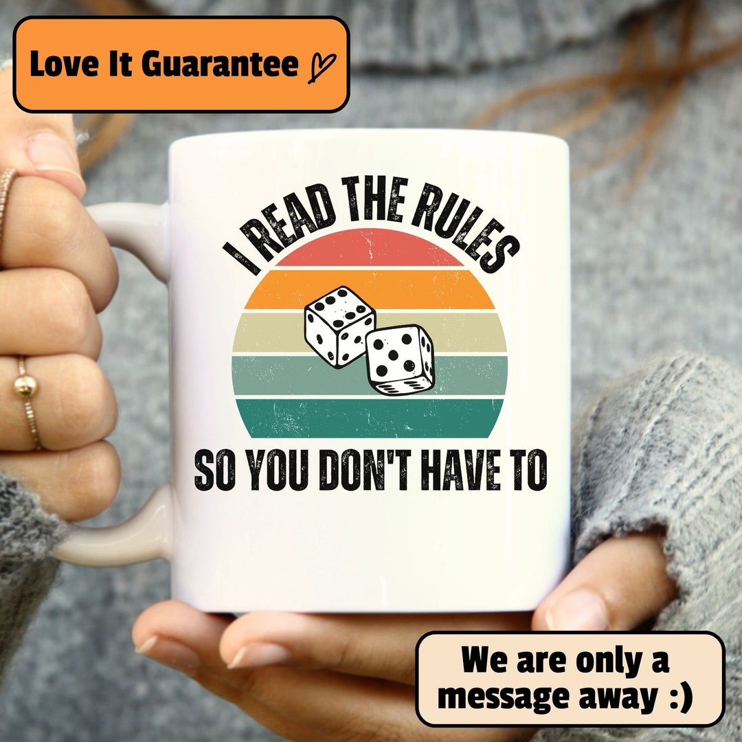 I Read the Rules, Funny Board Games Mug, Board Game Gift, Tabletop ...