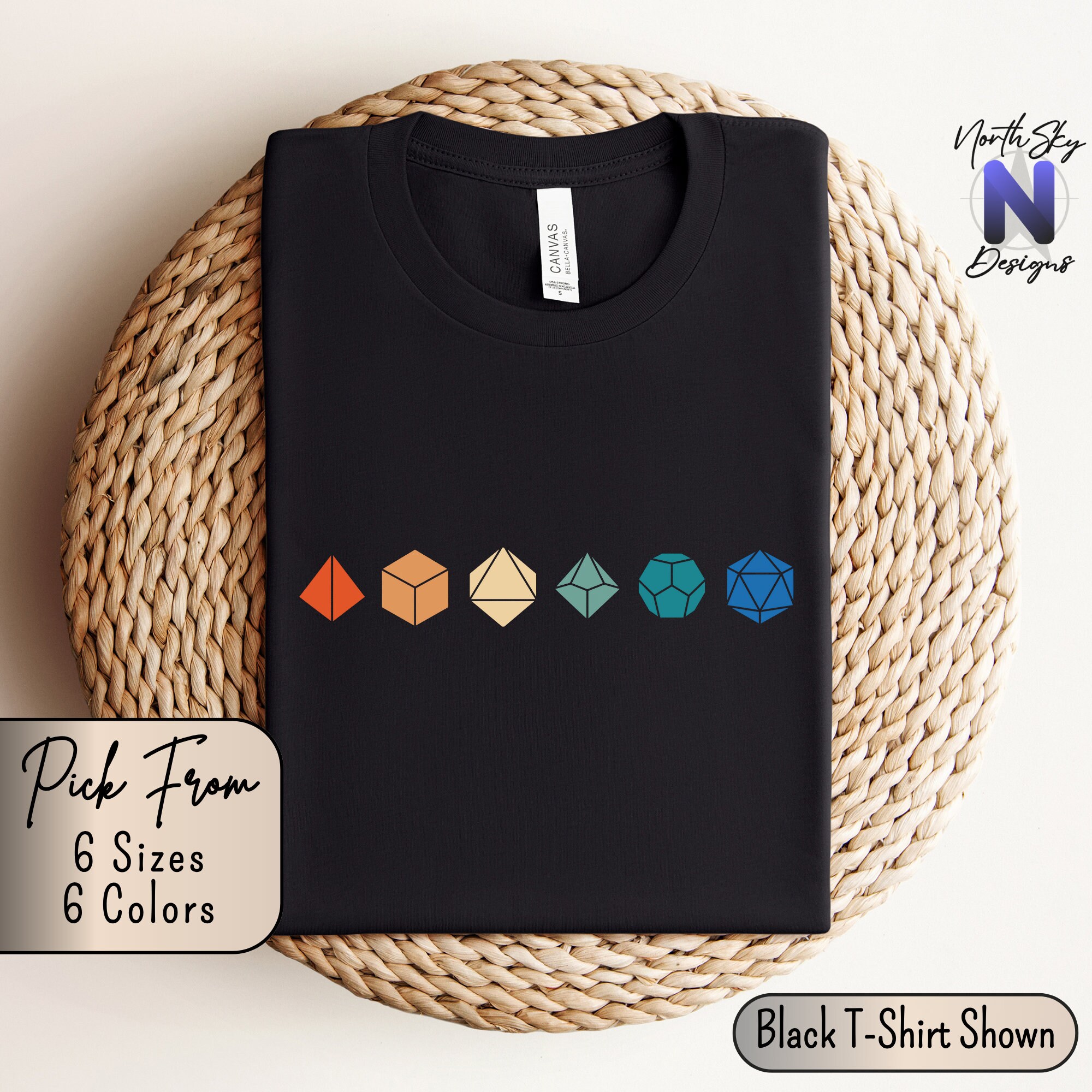 Dice, Retro, Minimalist, D&D T-shirt, Dungeons and Dragons Shirt, Dnd ...