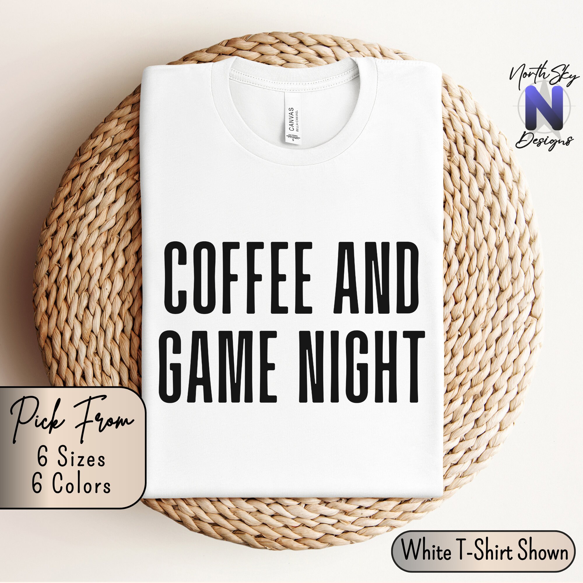 Coffee and Game Night, Best Geeky Nerdy Game Night T Shirt, Funny Game ...