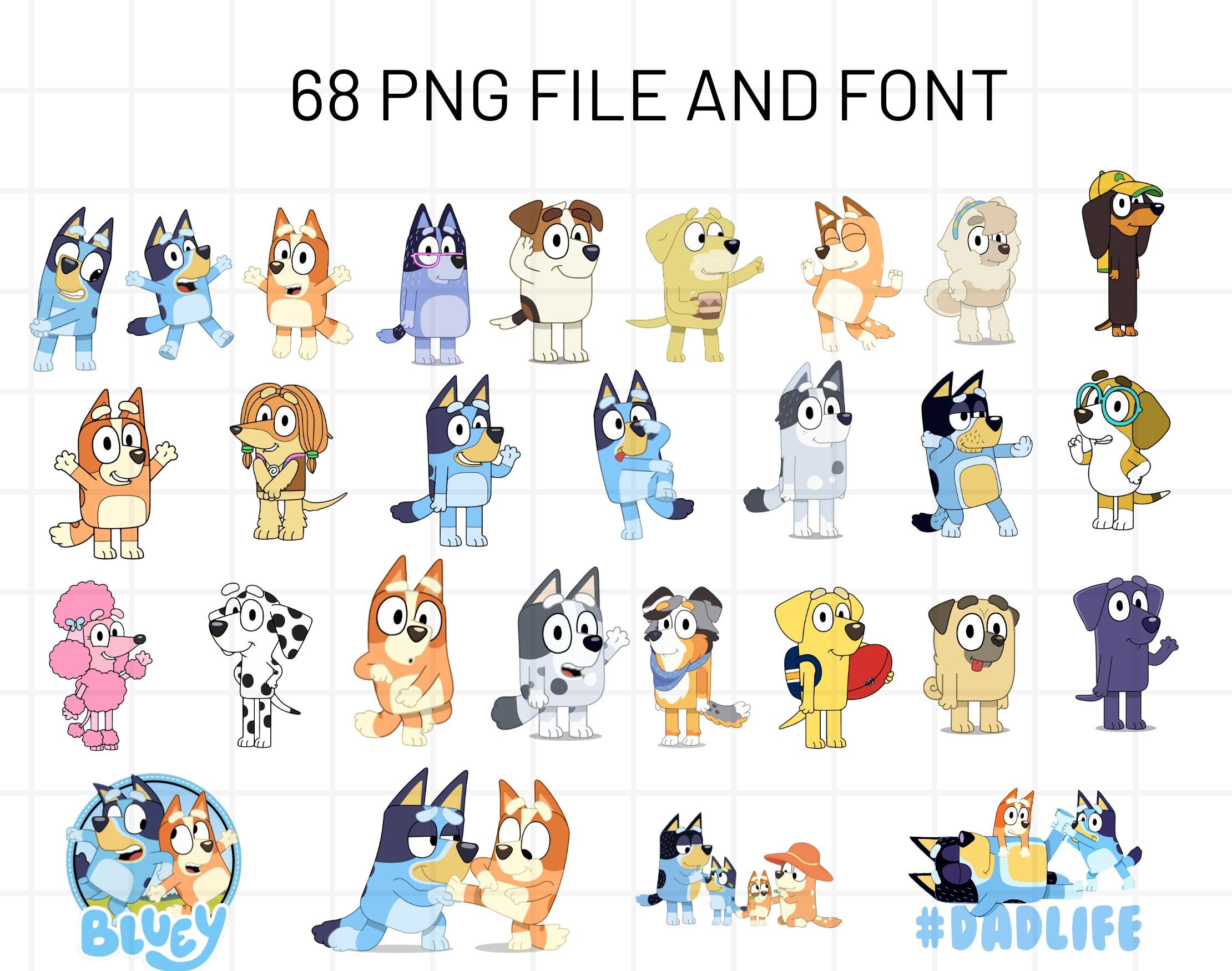 Bluey Png Bluey Bundle Png Bluey All Characters and Bluey - Etsy Australia