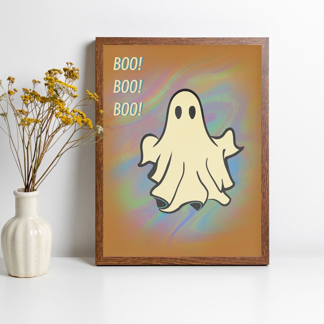 Vintage Ghost Poster, Ghost Art Print, 2023 Ghost, Halloween Digital ...