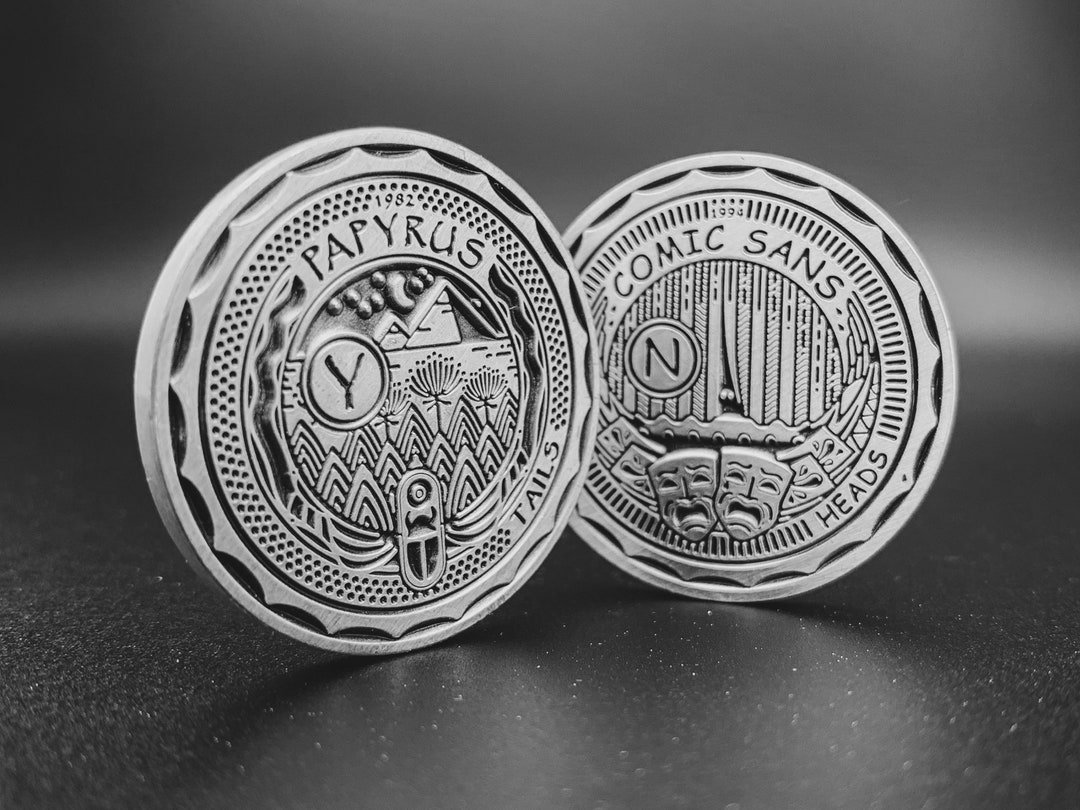Comic Sans Papyrus 1.5" Coin - Etsy