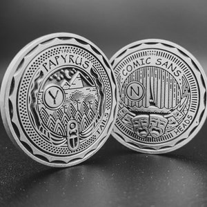Comic Sans Papyrus 1.5" Coin - Etsy