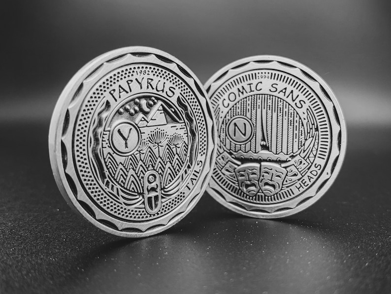 Comic Sans Papyrus 1.5" Coin - Etsy