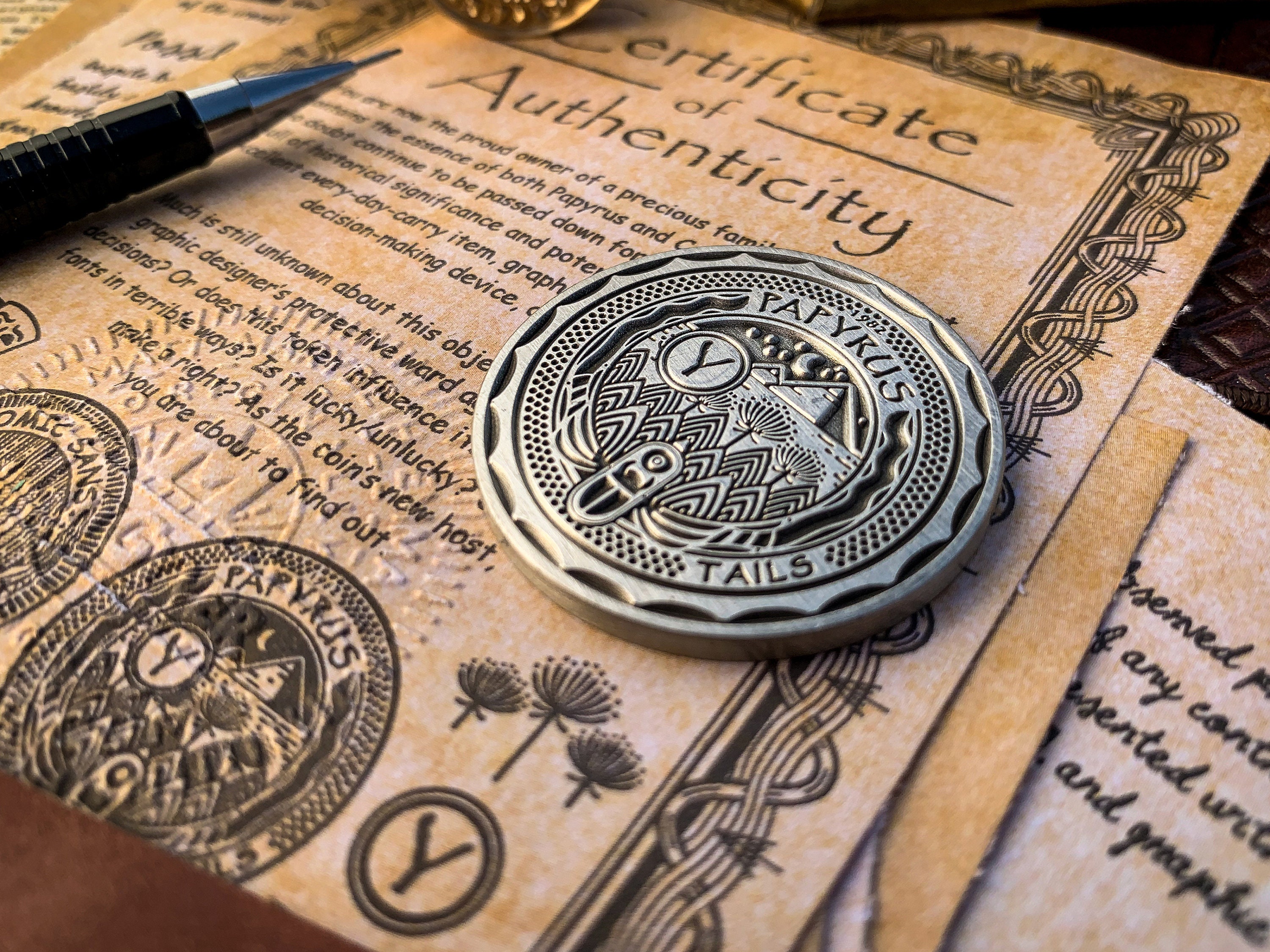Comic Sans Papyrus 1.5" Coin - Etsy