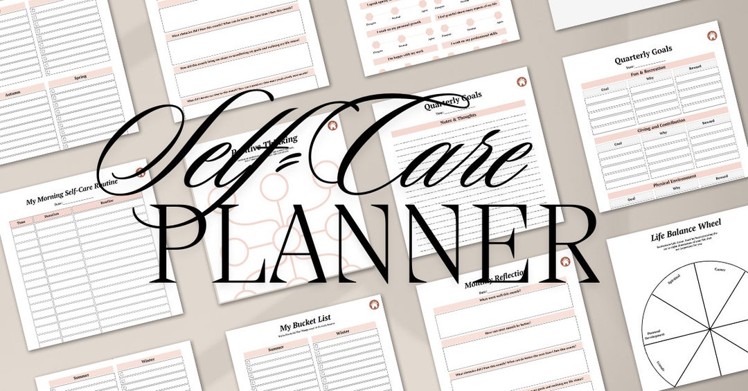 Self-care Planner Printable Mindfulness Workbook Self-love Journal ...