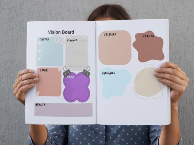 2025 Vision Board Printable Kit - Goal Setting & Affirmations in Pink ...