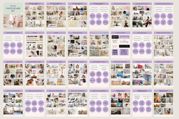 2025 Vision Board Printable Kit - Goal Setting & Affirmations in Pink ...