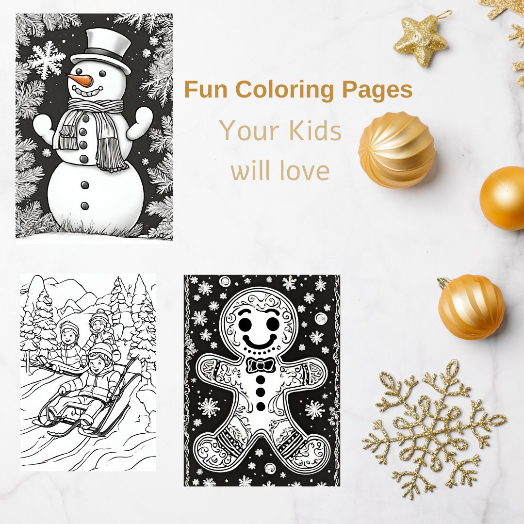 Christmas/ Winter Wonderland Coloring Book - 30 Pages | Coloring Book ...