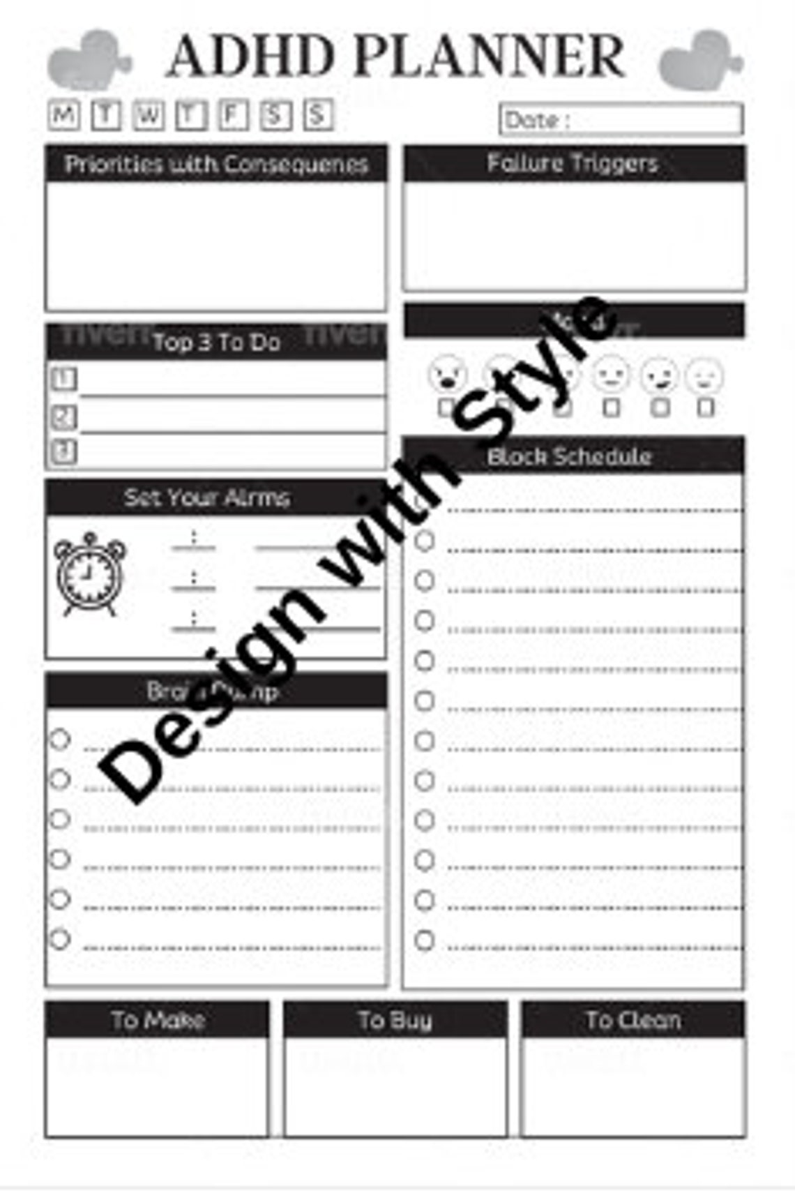 ADHD Planner (made by an Adhder) - PRINTABLE Adult ADHD Journal ...
