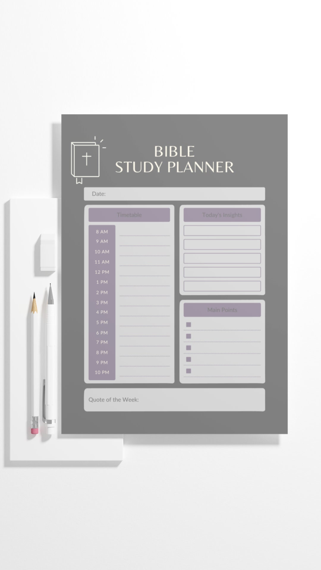Digital Journaling Bible Planner Church Planner Hyperlinked Digital ...