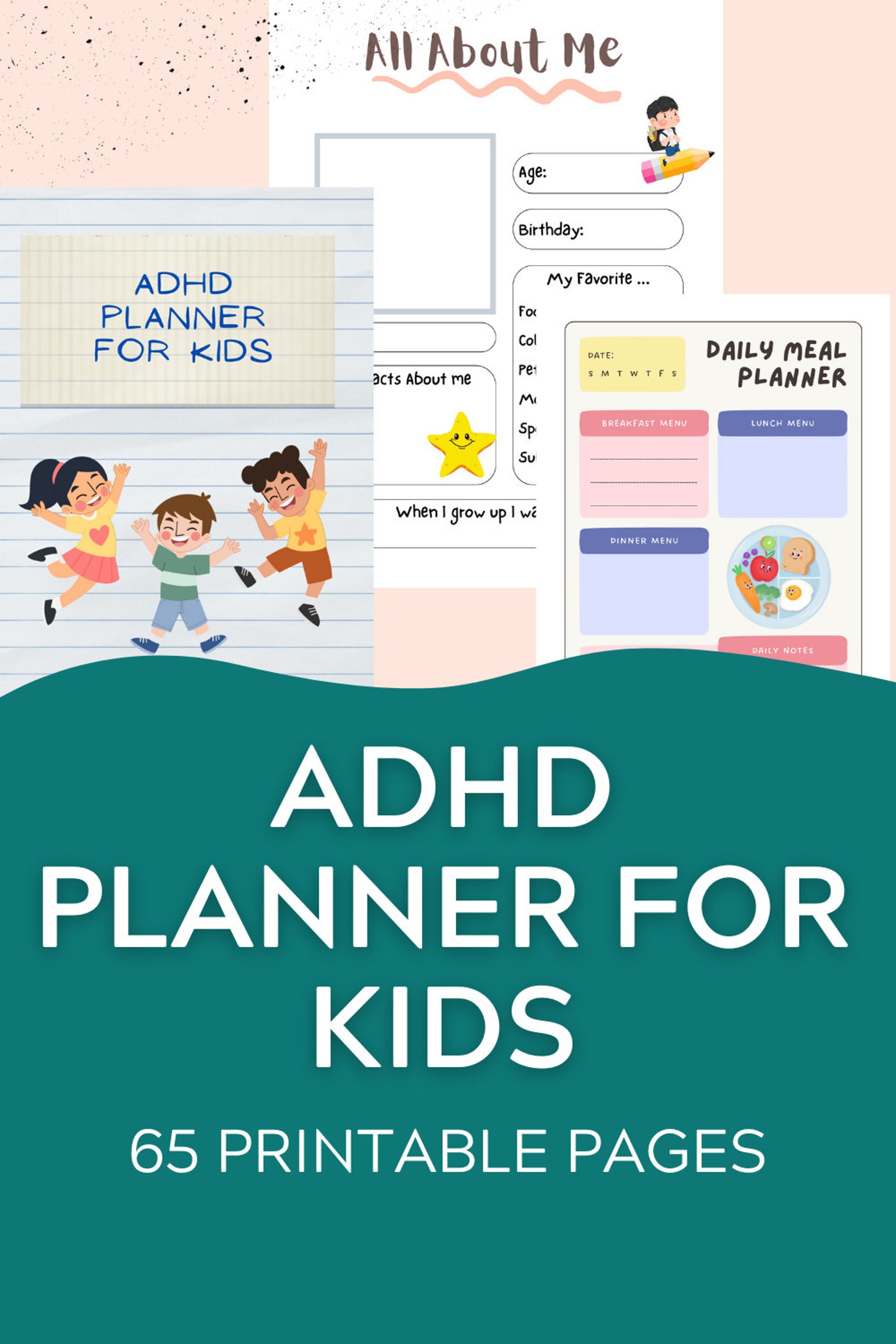 ADHD Planner for Kids, ADHD Planner Printable, ADHD Productivity ...