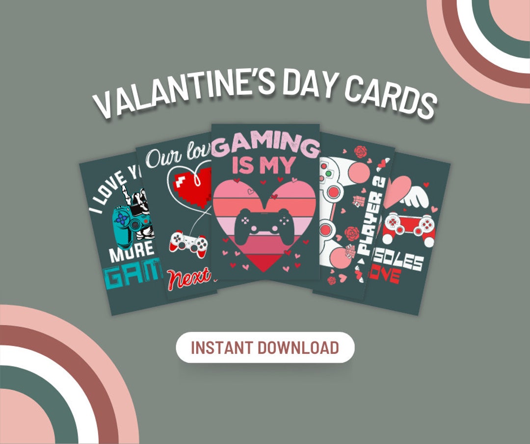 PRINT INSTANTLY Gamer Valentine's Day Cards, Video Game Valentine Card ...