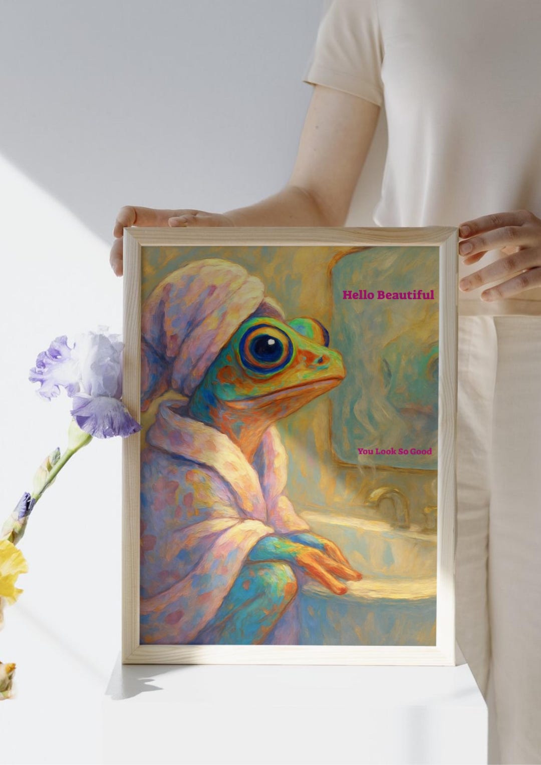 Girly Frog Self-love Print: Pink Retro Y2K Dorm Décor (digital Download ...