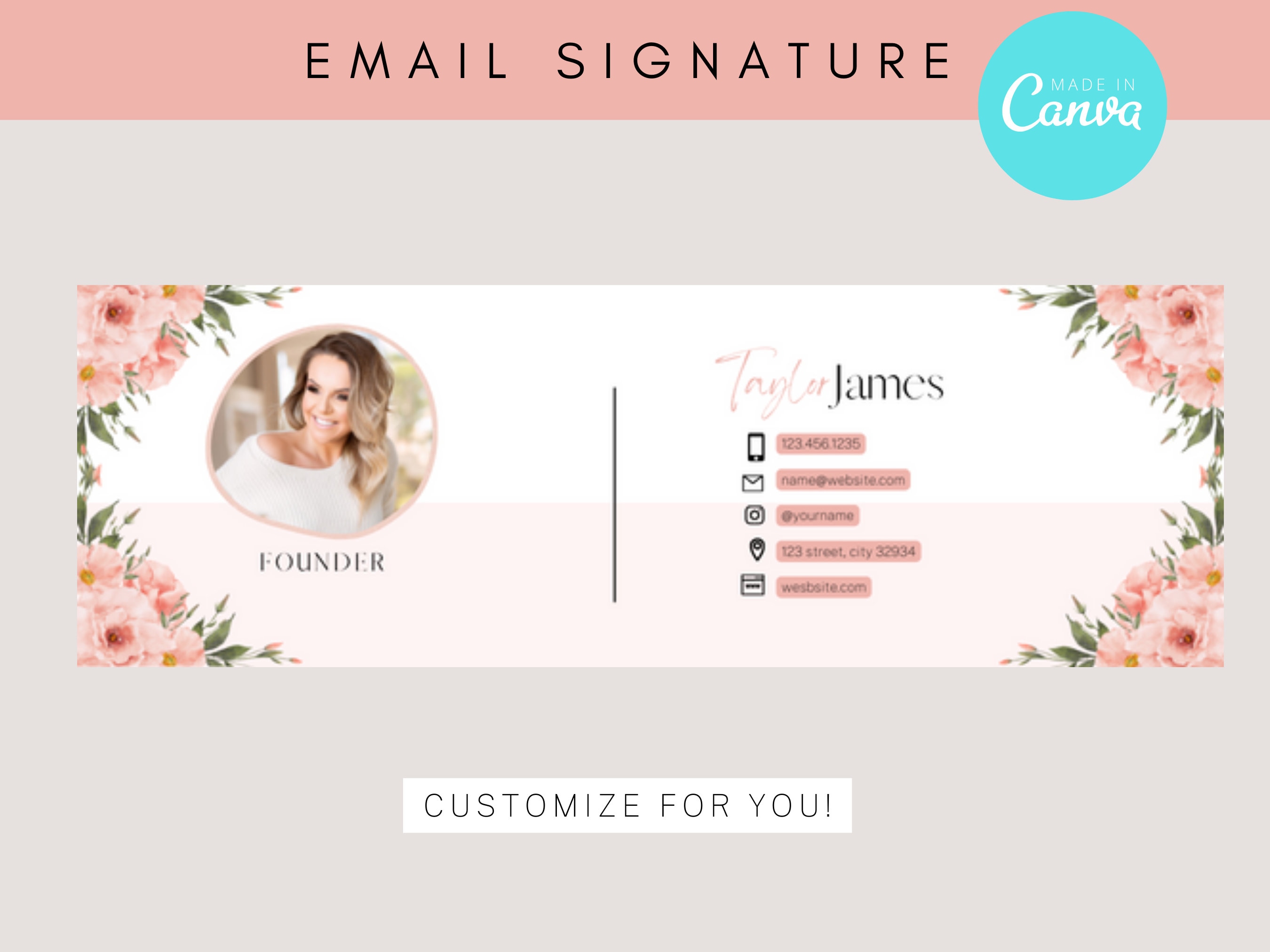 Email Signature, Gmail Signature, Email Template, Signature Template ...