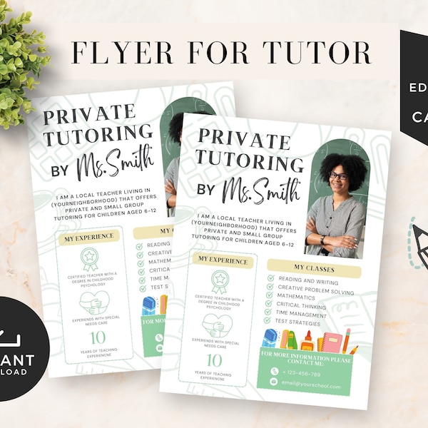 Tutoring Flyer - Etsy