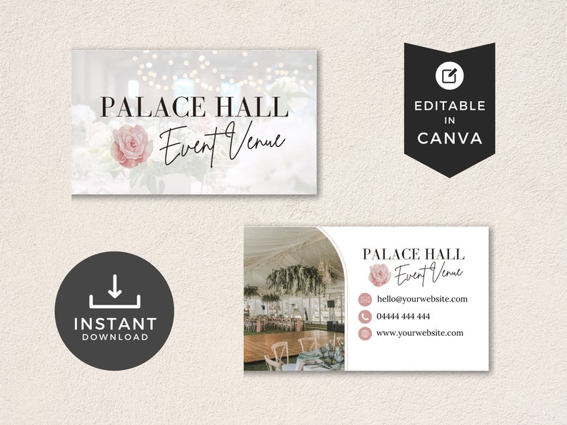 Event Venue Business Cards, INSTANT DOWNLOAD, Event Space Rental Cards ...