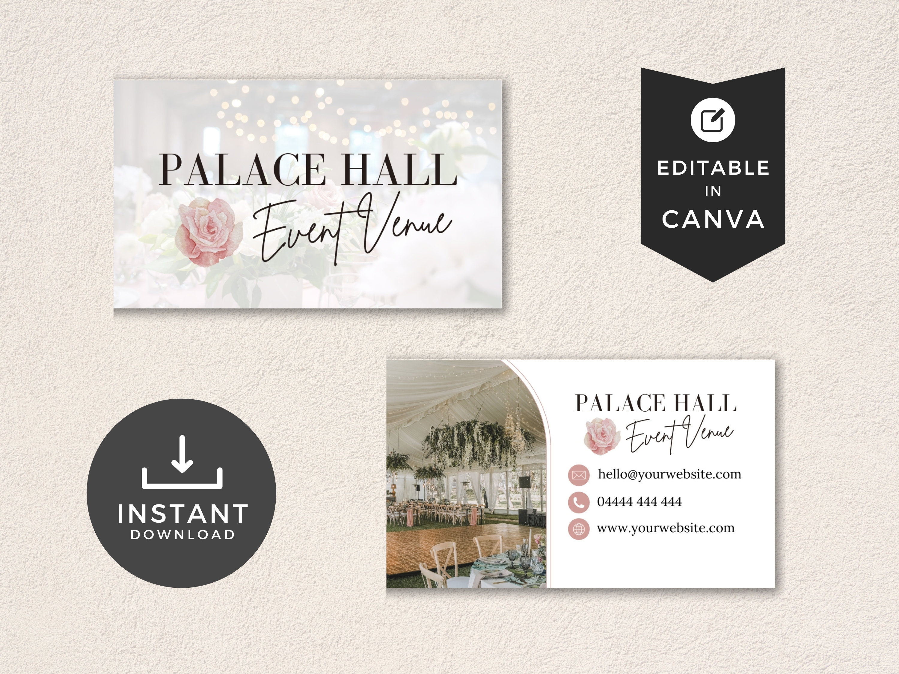Event Venue Business Cards, INSTANT DOWNLOAD, Event Space Rental Cards ...