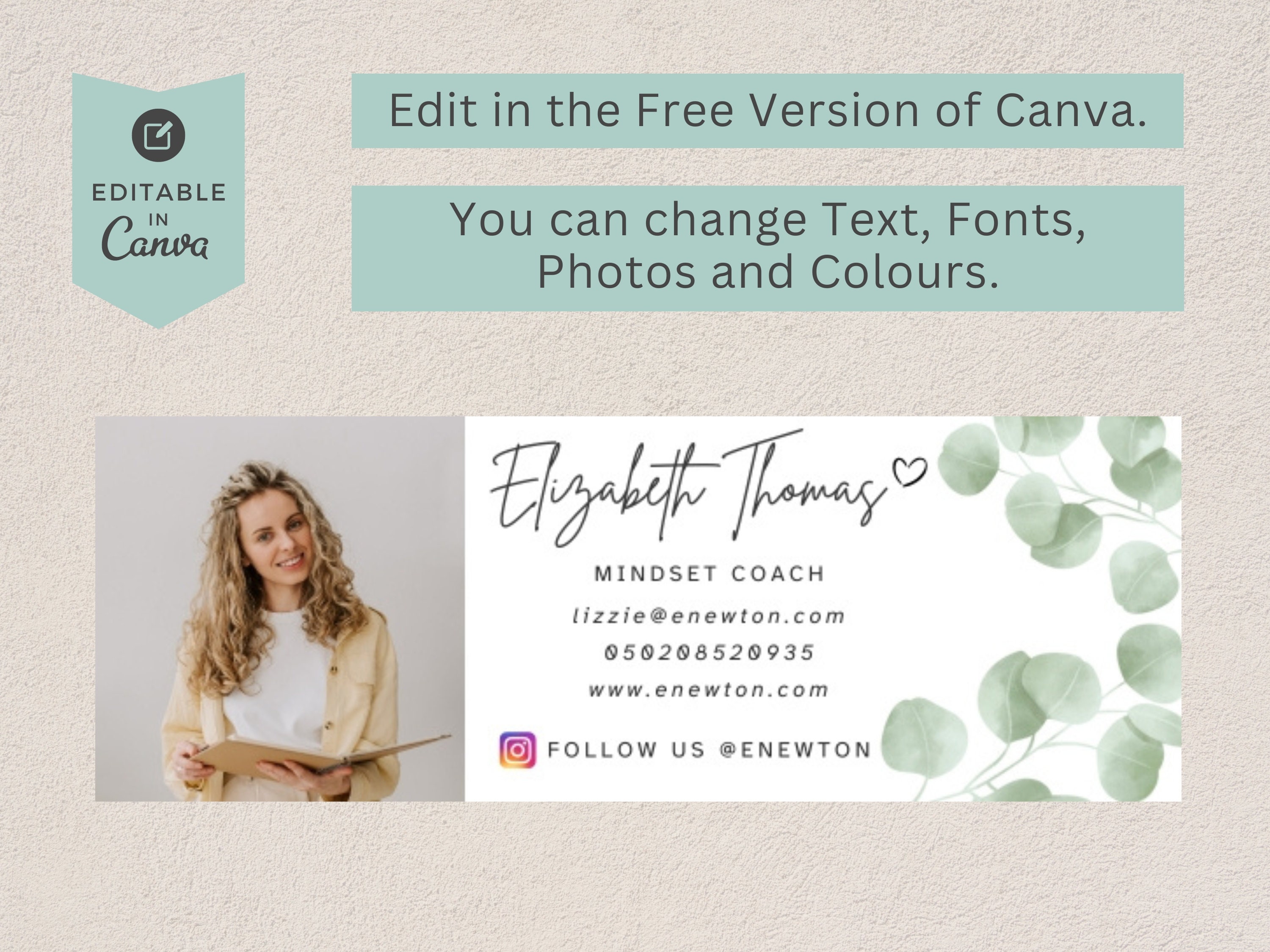 Email Signature With Instagram Icon, Email Signature Business Owner ...