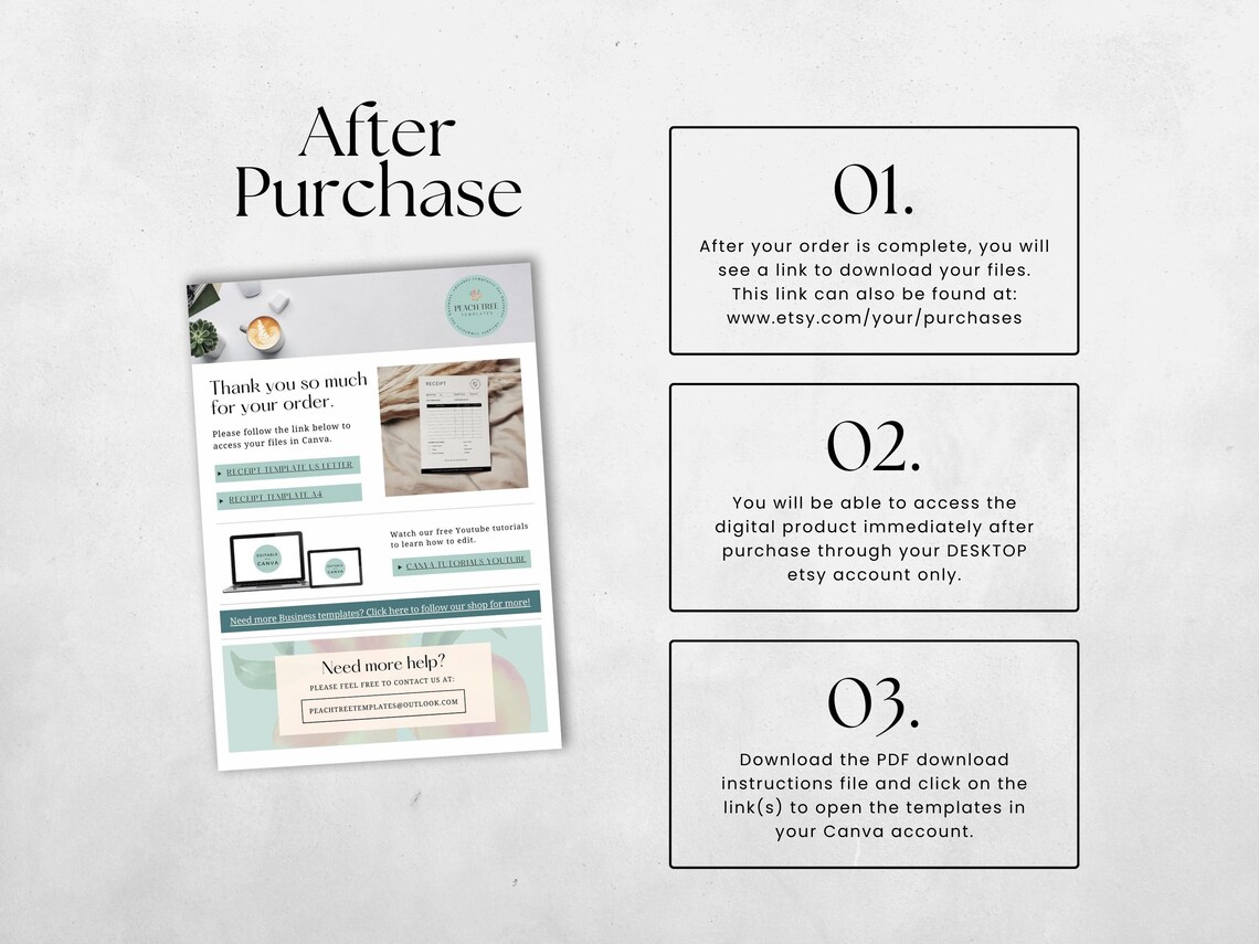 Small Business Sales Receipt Template, Printable Downloadable Receipt ...