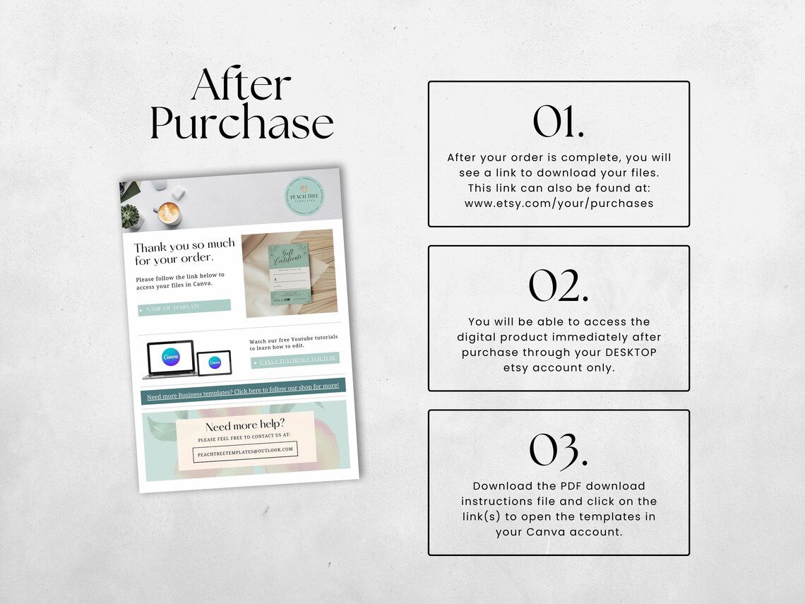 Small Business Gift Certificate Template, Instant Download, Printable ...