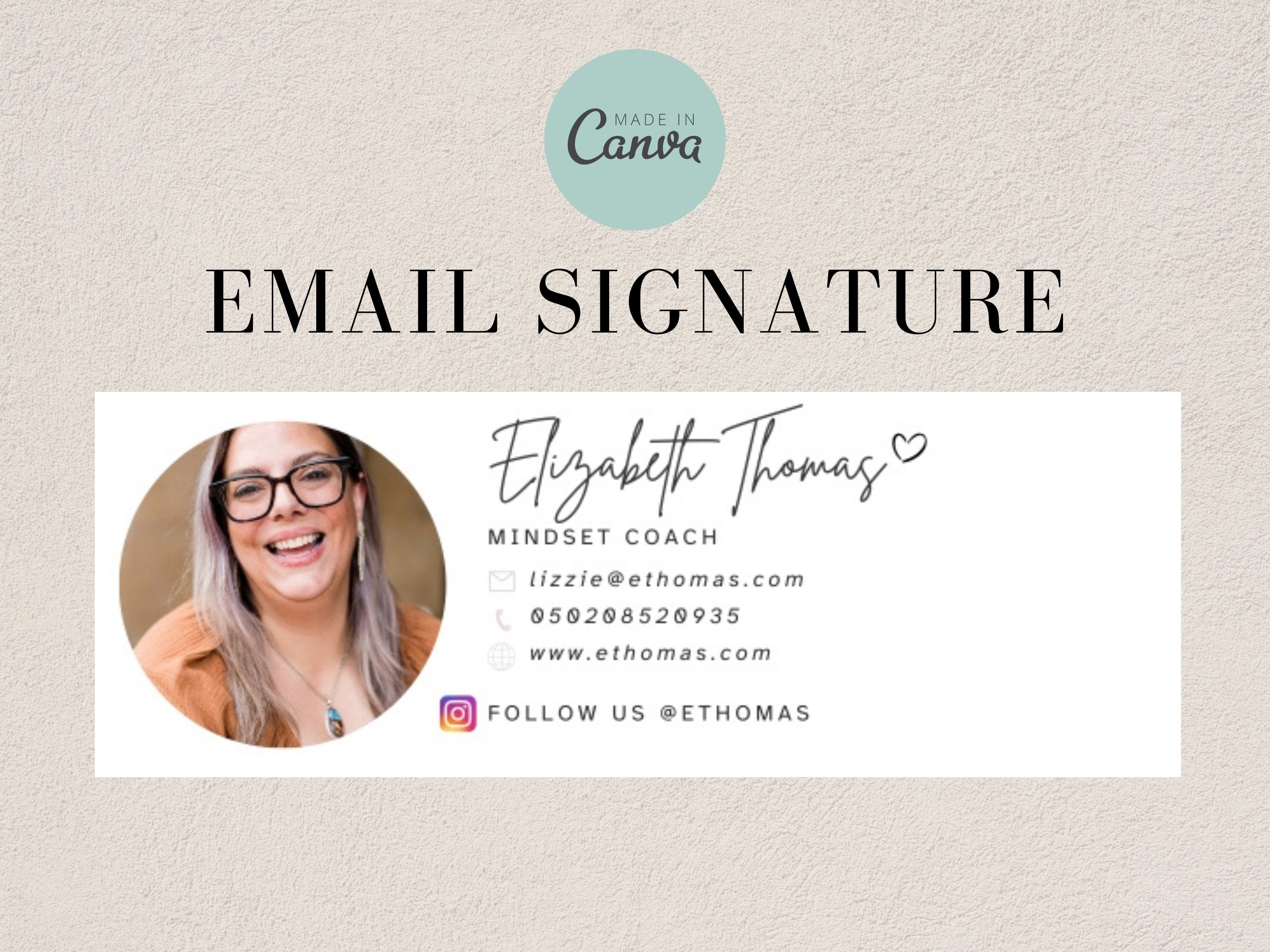 Email Signature With Instagram Icon, Email Signature Business Owner ...