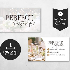 Party Rental Business Card Template, Editable in Canva, Instant ...