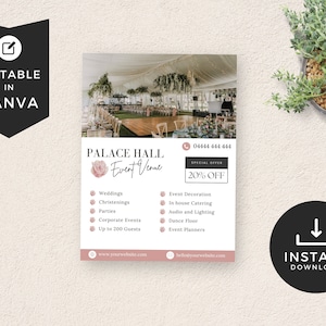 Event Space Rental Flyer, Event Venue Flyer, DIY Leaflet for Venue ...