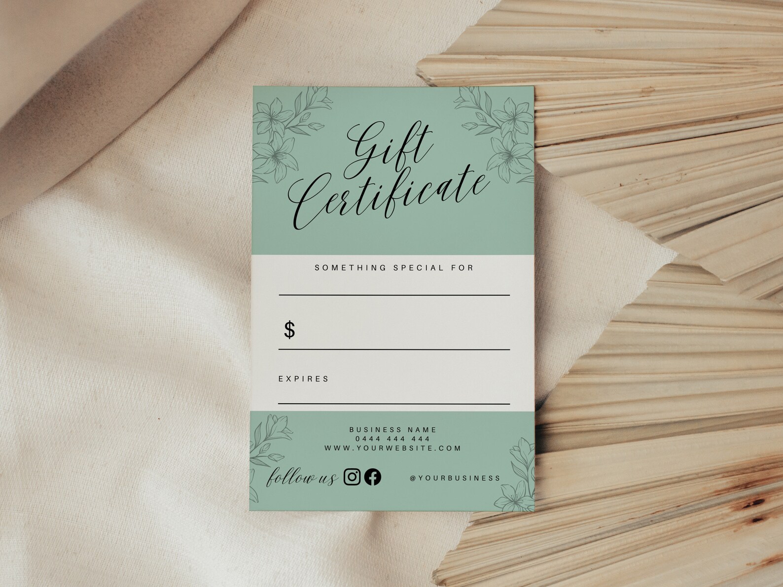 Small Business Gift Certificate Template, Instant Download, Printable ...