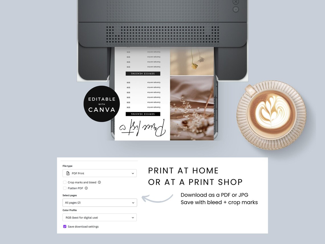Minimalistic Price List Template, DIY Minimal Price List, Canva ...