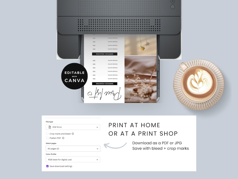 Minimalistic Price List Template, DIY Minimal Price List, Canva ...