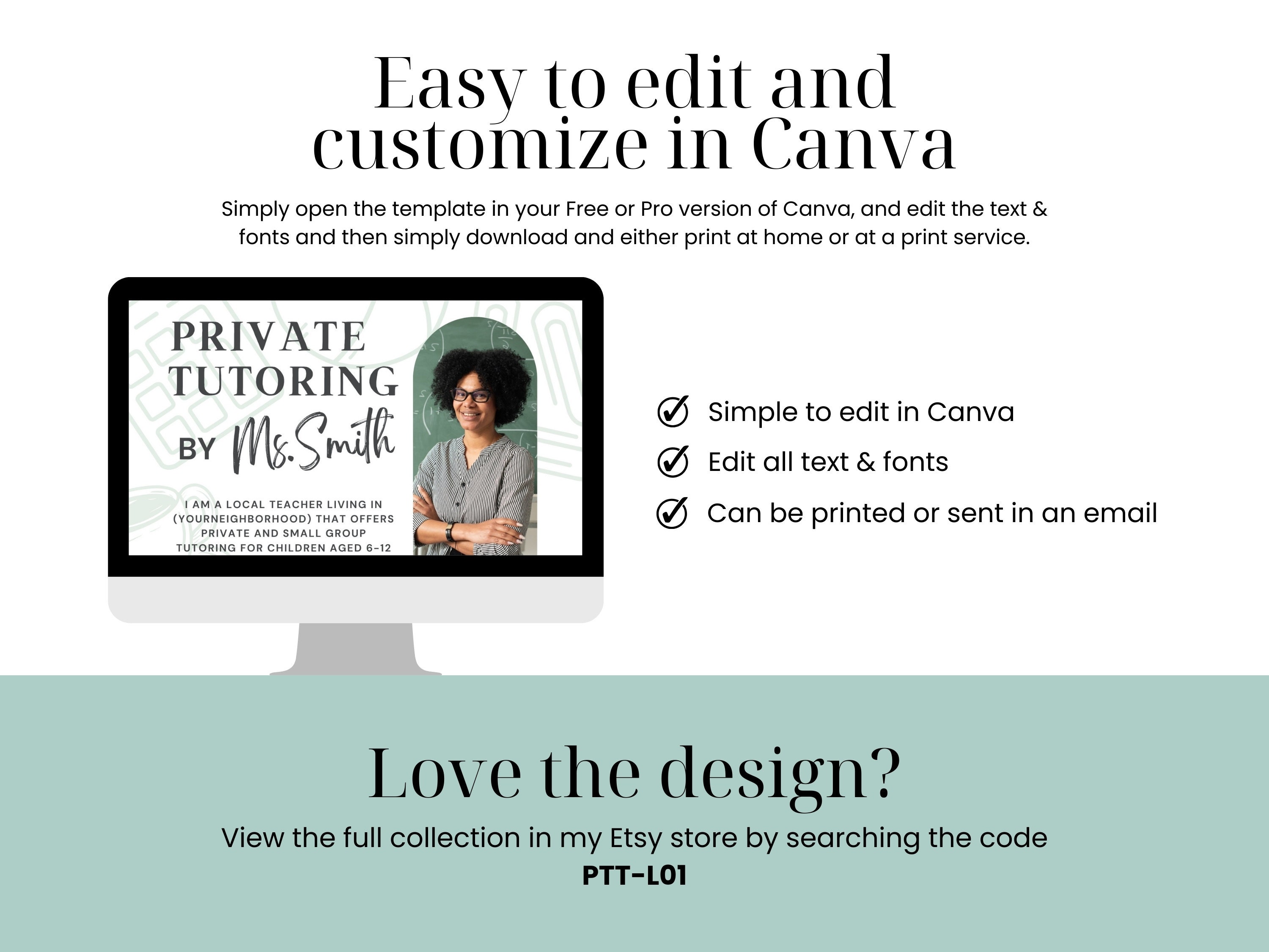 Tutoring Flyer Template, Editable Leaflet for Tutor, INSTANT DOWNLOAD ...