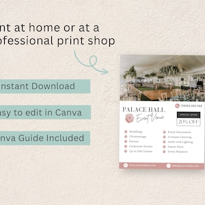 Event Space Rental Flyer, Event Venue Flyer, DIY Leaflet for Venue ...