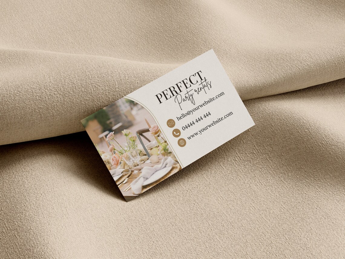 Party Rental Business Card Template, Editable in Canva, Instant ...