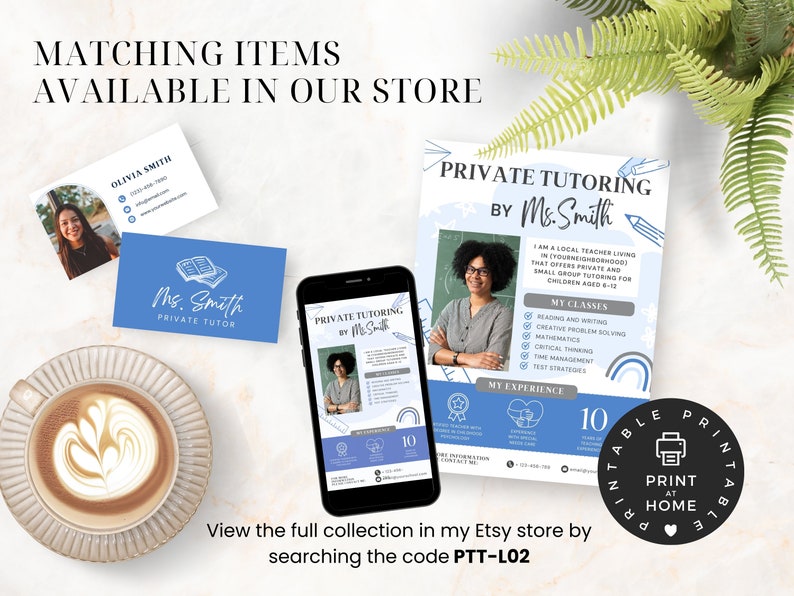 Tutoring Digital Flyer Template, Editable Canva Template for Tutor ...