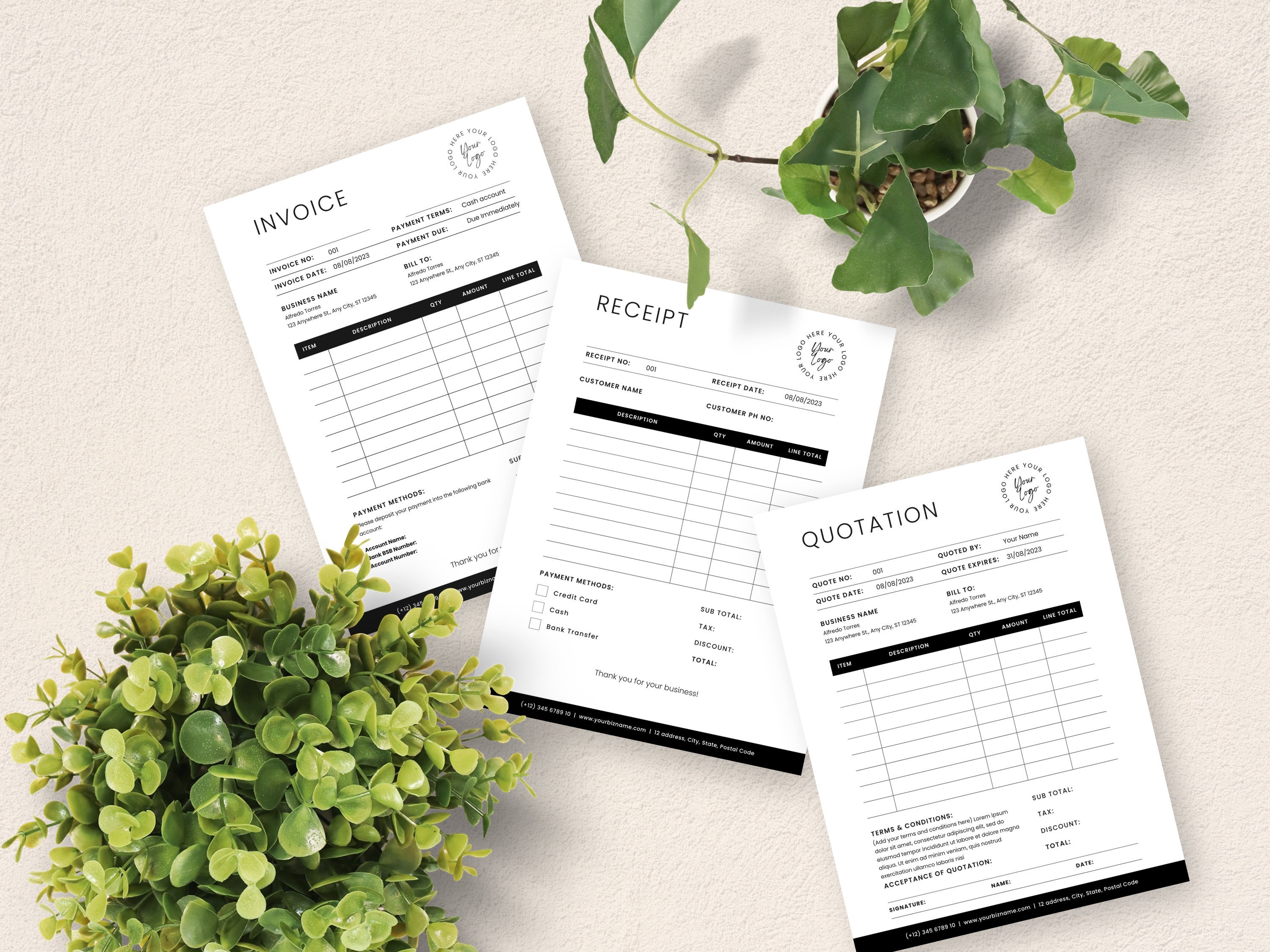 Small Business Bundle Document INSTANT DOWNLOAD Invoice - Etsy