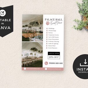 Event Space Rental Flyer, Event Venue Flyer, DIY Leaflet for Venue ...